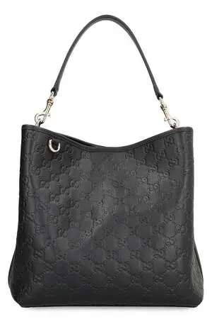 Gucci Gg Emblem Mini Leather Bucket Bag