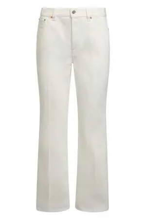 Gucci Flared Trousers With Leather Logo Tag