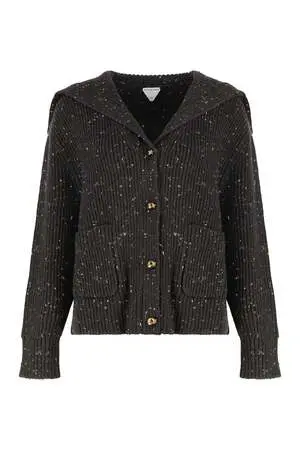 Bottega Veneta Heather Effect Wool Cardigan With Front Pockets