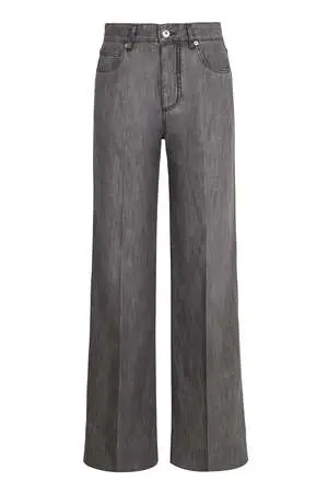 Bottega Veneta Bottega-style Wide-leg Jeans With Back Leather Tag