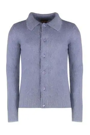 Gucci Brushed Mohair Wool Cardigan - Lilac