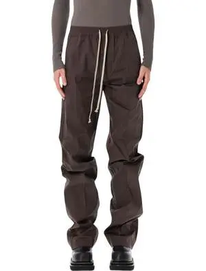 Rick Owens Dietrich Organic Cotton Poplin Drawstring Trousers - Dark Dust