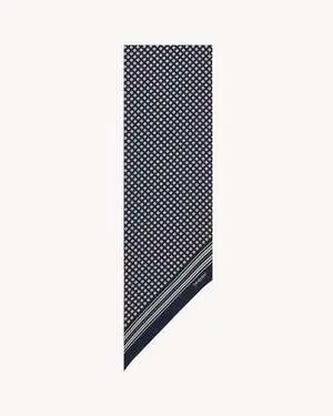 Saint Laurent Lavallière Motifs Mini Scarf - Navymultc