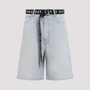 Balenciaga Belted Cotton Bermuda Shorts
