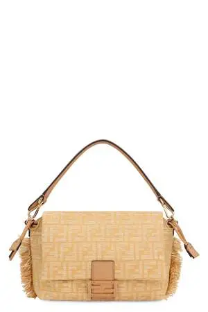 Fendi Mamma Baguette Medium Handbag - Ecru