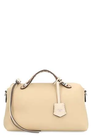 Fendi By The Way Selleria Pebbled Calfskin Mini Leather Handbag - Beige