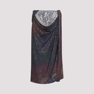 MAISON MARGIELA Sequin Draped Maxi Skirt - Multicolour