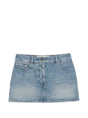 Valentino Garavani Denim Mini Skirt With Inner Culottes
