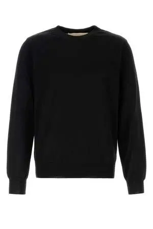 Valentino Garavani Cable Knit Crew Neck Sweater In Virgin Wool - Black