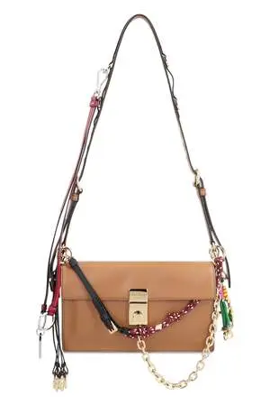 Prada Prada Soft Sound Mini Leather Shoulder Handbag Camel