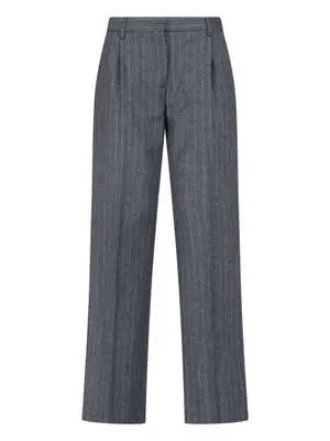 LARDINI Virgin Wool Blend Tailored Trousers For - Grey