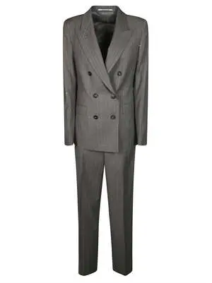 Tagliatore Pinstripe Sequined Two-piece Suit For