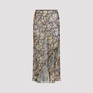 Dries Van Noten Satin Midi Skirt - Red