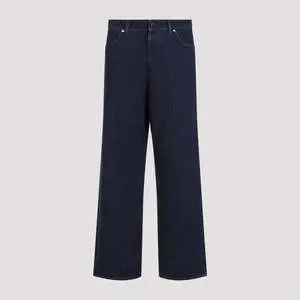 Stone Island Straight-leg Cotton Trousers - Blue