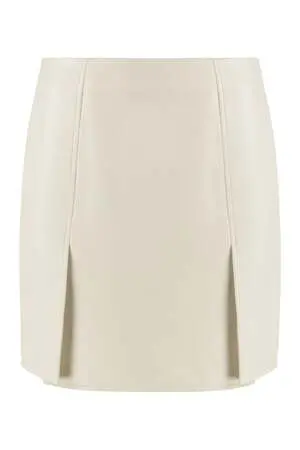TOD`S Tod's Leather Mini Skirt With Double Front Slit