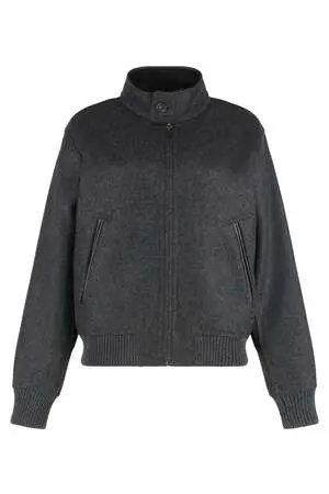 TOD`S Tod's Cashmere Knit Bomber Jacket With Leather Details