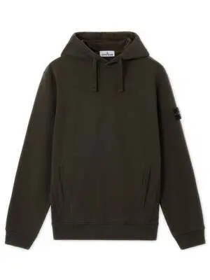 Stone Island Stone Badge Fleece Lined Crewneck Sweatshirt - Marrone