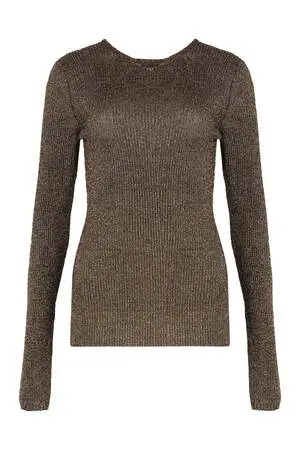MIU MIU Miu Miu Lurex-Blend Round-Neck Ribbed Sweater
