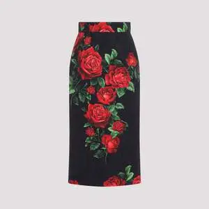 Dolce & Gabbana Brocade-textured Midi Skirt In Cotton-viscose-silk Blend - Black