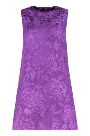 Dolce & Gabbana Brocade Mini Dress - Purple
