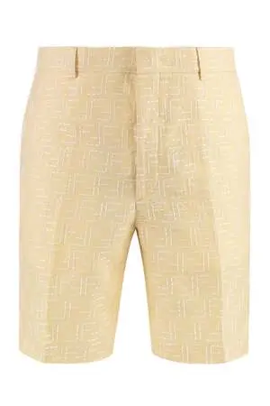 Fendi Linen Bermuda Shorts - Yellow