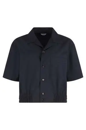 Bottega Veneta Elasticated Hem Wool Shirt For - Blue