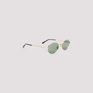 Saint Laurent Sl 692 Sunglasses With Round Metal Frames And Nylon Lenses - Metallic