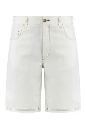 Fendi Cotton Bermuda Shorts With Crystal Embellished Maxi-buckle