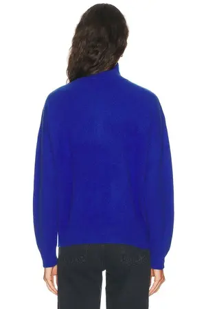 Staud Hudson Cashmere Quarter Zip Sweater - Cobalt