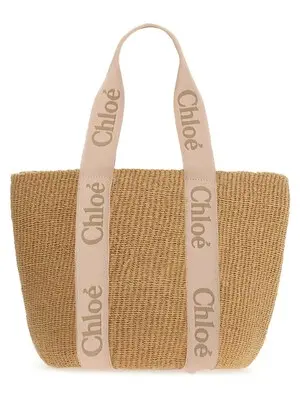 Chloé Borsa Cesto "woody" Large - Beige