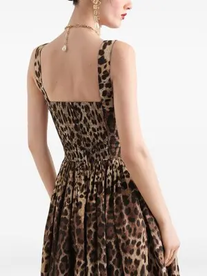 Dolce & Gabbana Leo Print Cotton Dress