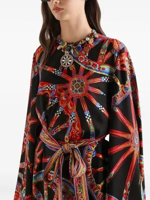 Dolce & Gabbana Carretti Silk Printed Mini Dress