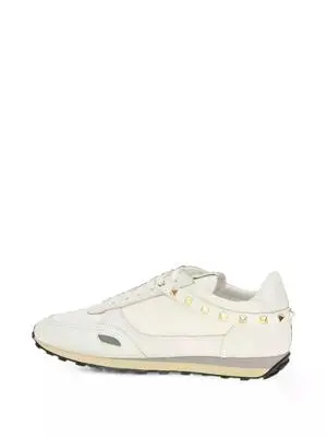 Valentino Garavani Studded Leather And Nylon Sneakers - White