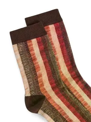 Momoni Nanami Striped Lurex Socks