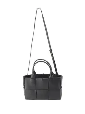 Bottega Veneta 2012-2026 Mini Lambskin Intreccio Arco Tote Satchel - Black