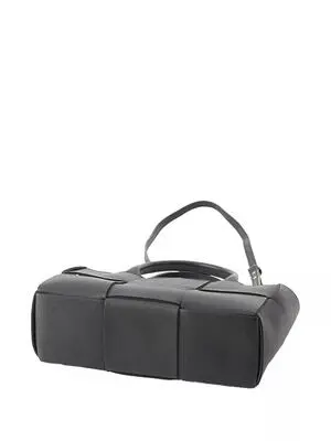 Bottega Veneta 2012-2026 Mini Lambskin Intreccio Arco Tote Satchel - Black