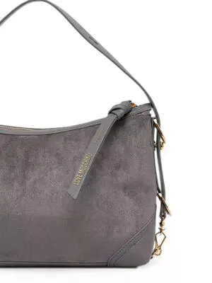 Moschino Logo-plaque Suede-effect Shoulder Bag