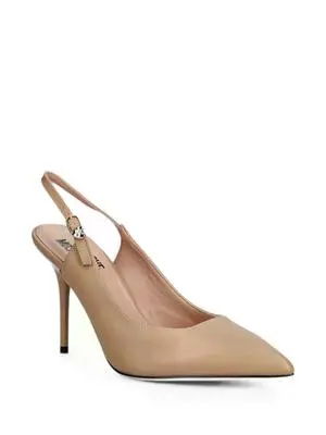 Moschino Pointed-toe Slingback Pumps - Neutrals