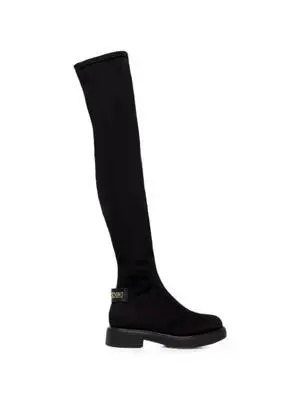 Moschino Logo-plaque Over-the-knee Boots - Black