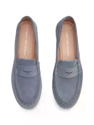 STUART WEITZMAN Spencer Suede Loafers - Blue