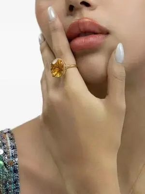 LISA NIK Citrine And Diamond Ring