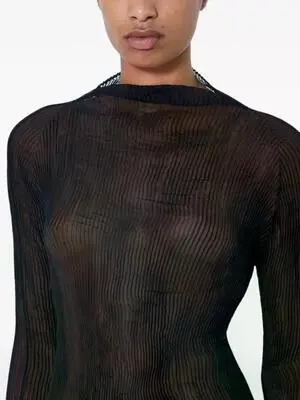 Issey Miyake Sheer Pleated Blouse