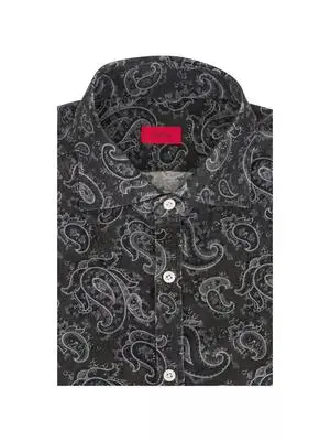 Isaia Paisley-print Corduroy Shirt