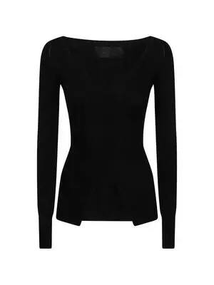 DONDUP Ribbed-knit Cut-out Sweater - Black