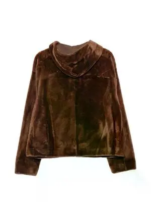 UTZON Hooded Chest-pocket Reversible Jacket - Brown