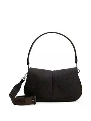 GIANNI CHIARINI Medium Helena Round Ostrich-effect Leather Tote Bag