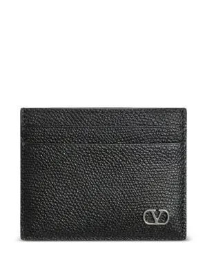 Valentino Garavani Vlogo Signature Grained Cardholder - Black