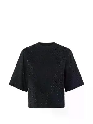 Pinko Embellished Cotton Jersey T-shirt - Black