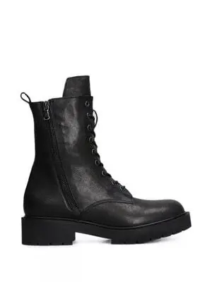 JULIE DEE Lace-up Combat Boots - Black