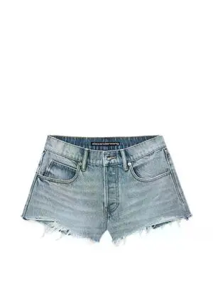 Alexander Wang Crystal Logo Pocket Relaxed Shorts - Blue